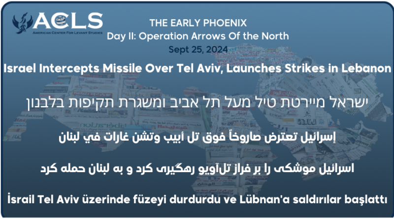 Israel Intercepts Missile Over Tel Aviv, Launches Strikes in Lebanon